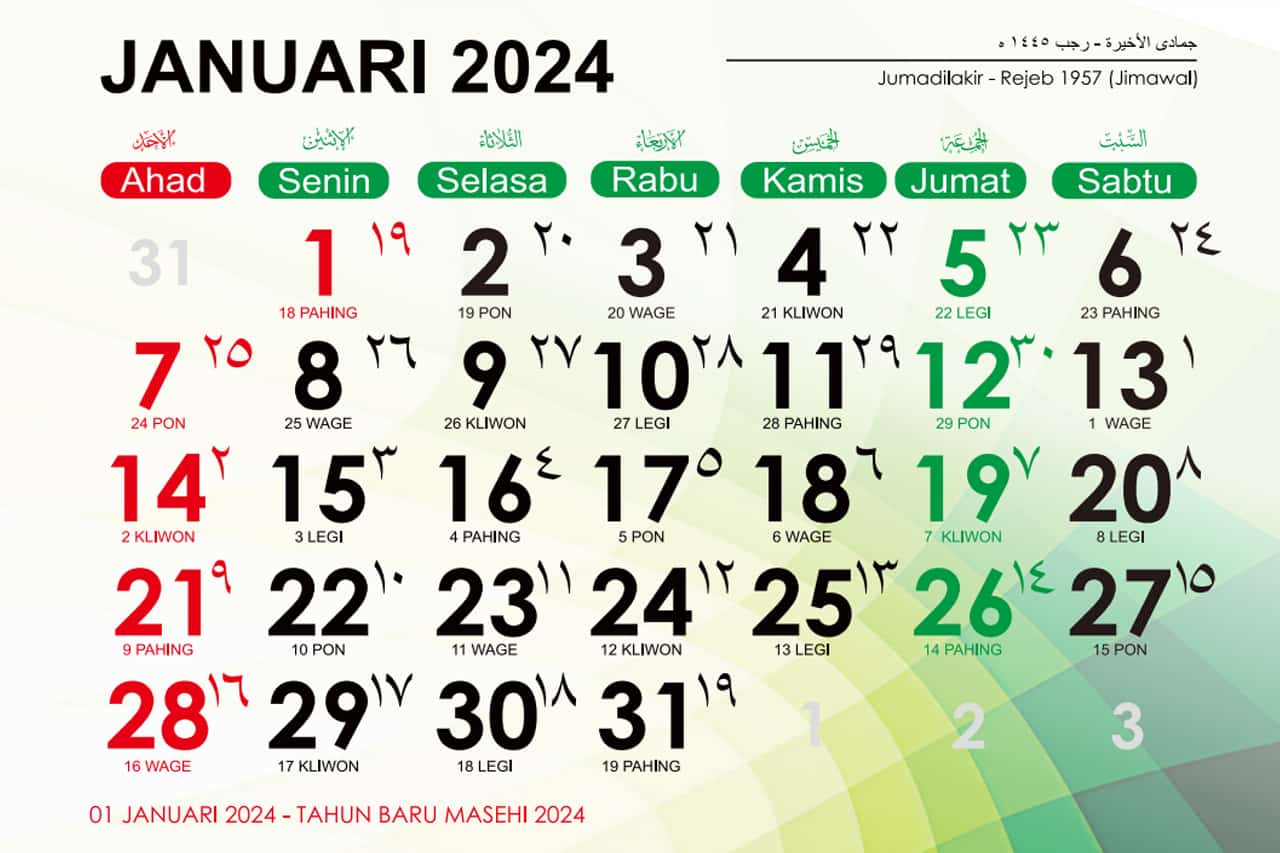 Link Download Kalender 2024 Format PDF Lengkap Tanggal Merah dan Hari ...